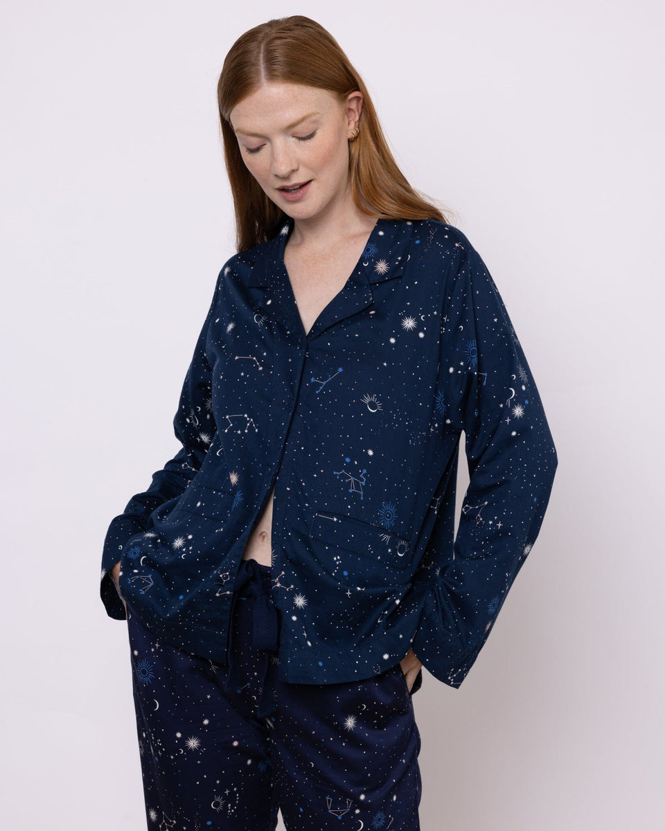 Luxury soft organic cotton women's pyjamas | navy night sky | Yawn