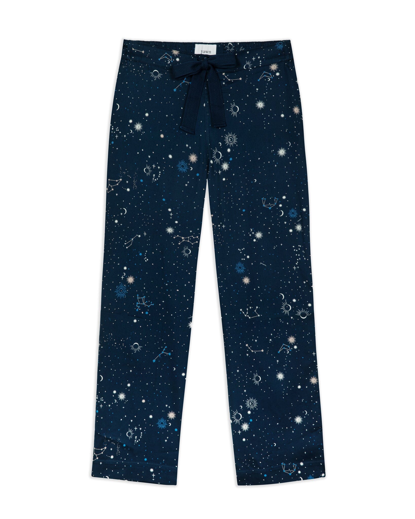 Organic cotton navy pyjama bottoms in Night Time print | Yawn